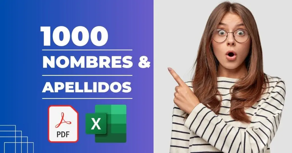 ᐅ🥇 1000 Nombres con Apellidos【Excel y PDF】 ️ 2024
